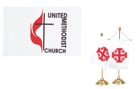 United Methodist Banner Desk Flag-AM Religious Gifts – FUCHS Church Supply