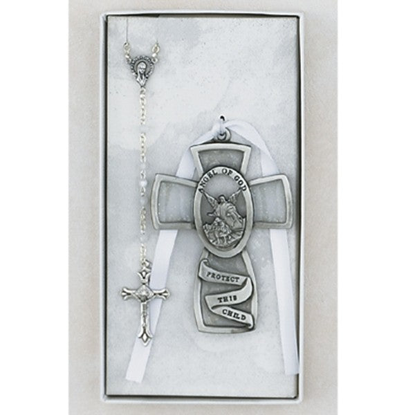 Guardian Angel Cross and Rosary Set-baptism-baby – FUCHS Church Supply