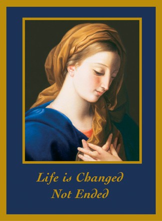 Madonna (Life is Changed-Not Ended) Mass Card-catholic mass cards-mass ...