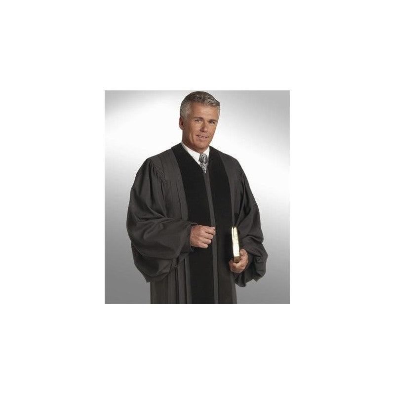 Wesley Clergy Robe - Black w/Black Panels – FUCHS Church Supply