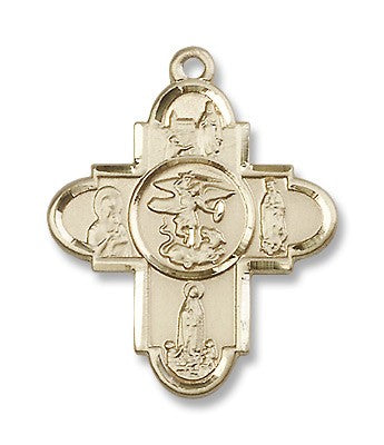 Gold Filled Our Lady 5-Way Pendant A-M Religious Gifts Church Supply ...